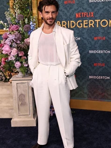 Bridgerton Premiere Jonathan Bailey White Suit Paragon Jackets