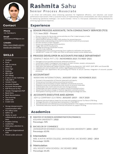 Rashmita Sahu Resume Pdf Accounts Payable Banks