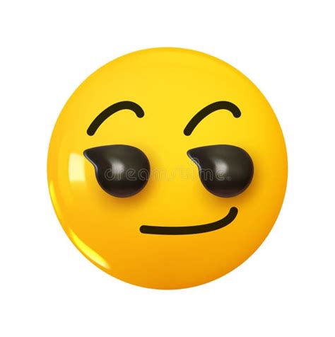Smirking Face Emoji Emotion 3d Cartoon Icon Yellow Round Emoticon