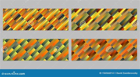 Abstract Gradient Rectangle Pattern Banner Background Set Stock Vector Illustration Of Footer