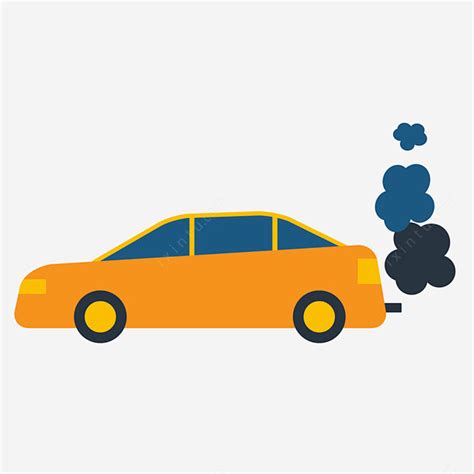 黄色汽车尾气污染高清素材 交通工具 卡通汽车 污染 汽车尾气 黄色汽车 元素 免抠png 设计图片 免费下载