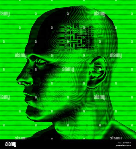 Computer Generated Robot Head In 3d With Cog Wheels Composited Inside