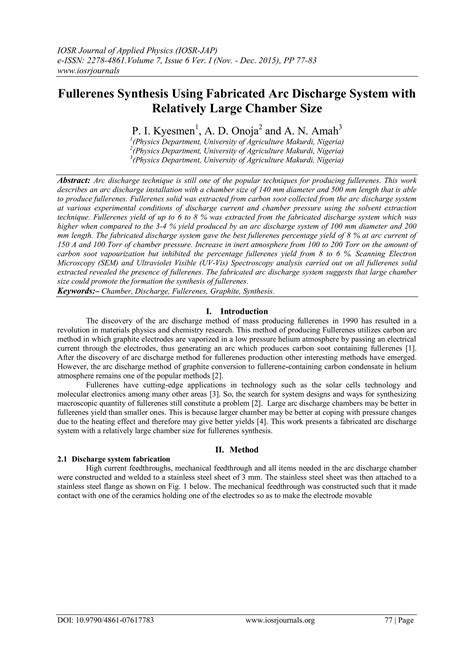 Fullerenes Synthesis Using Fabricated Arc Discharge System With