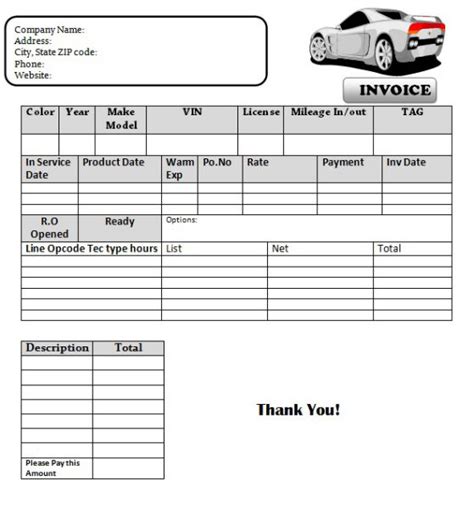 Motorcycle Invoice Template 12 Editable Invoices For Sales And Service