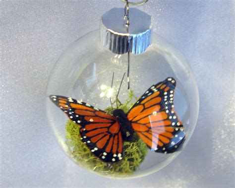 Butterfly Christmas Ornament Monarch Captive Inside Clear Etsy