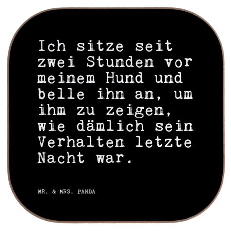 Mr And Mrs Panda Getränkeuntersetzer Ich Sitze Seit Zwei Schwarz