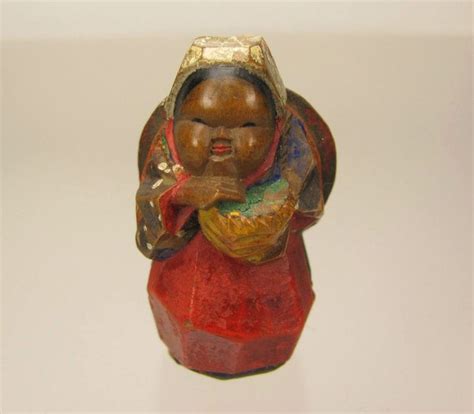 19th Century Japanese Ittobori Netsuke Uji Ningyo Doll 3 Netsuke 19th Century Japanese