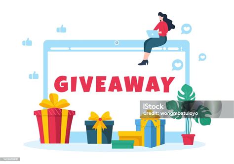 공짜 템플릿 손으로 그린 만화 플랫 일러스트 레이 션 상금 깜짝 패키지 보상 및 선물 상자 디자인 획득 경쟁에 대한 스톡 벡터 아트 및 기타 이미지 Istock