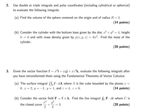 solved use double or triple integrals and polar coordinates