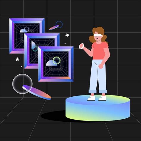 Premium Vector Modern Vector Futuristic Tech Illustration Template With Lady Model