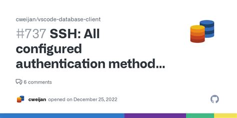 Ssh All Configured Authentication Methods Failed · Issue 737 · Cweijan Vscode Database Client