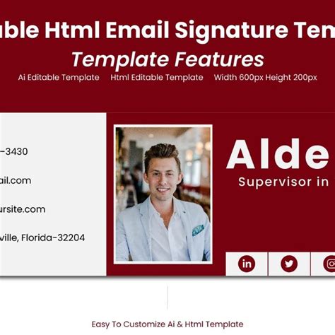 Clickable Html Email Signature Template Ui Element Element