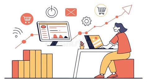 Woman With Online Sales Chart E Commerce Analytics Vector Design Generative Ai Stock Vector