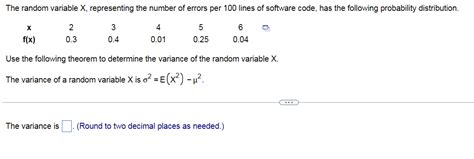 Solved The Random Variable X Representing The Number Of