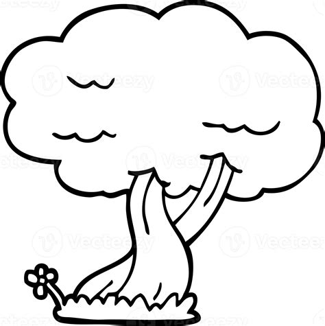 Line Drawing Cartoon Tree 36449849 Png