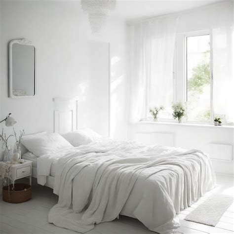 Premium Ai Image Clean White Bedroom