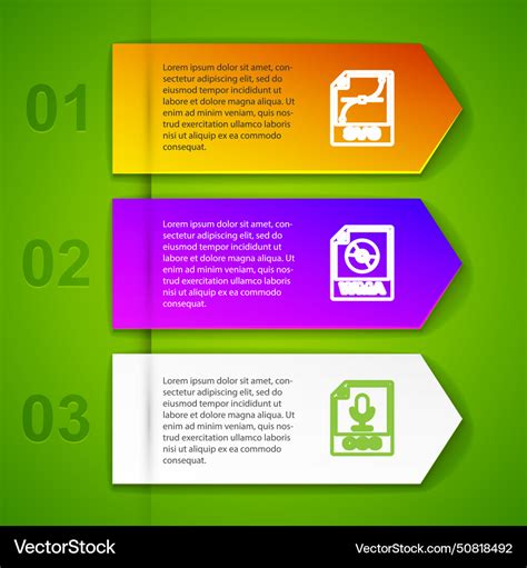 Set Line Svg File Document Wma Ogg And Txt Vector Image