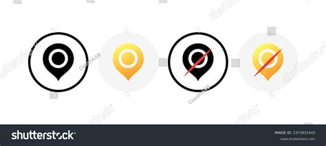 Geolocation Icons Different Styles Turn Off Stock Vector Royalty Free