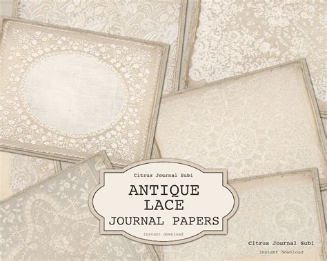 Lace Junk Journal Old Lace Vintage Journal Neutral Paper Junk