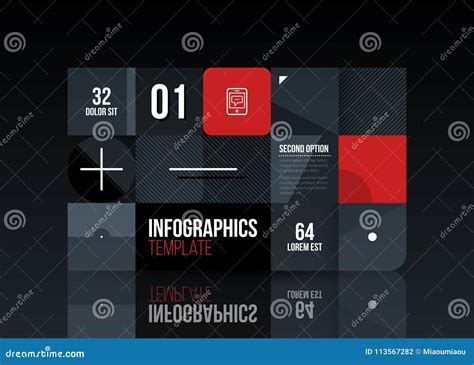 Patchwork Rectangle Template In Dark Corporate Style Stock Vector Illustration Of Modern Info