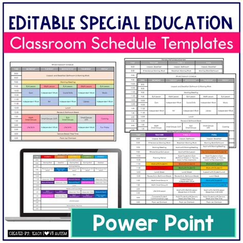 Editable Classroom Schedule Template Powerpoint Teach Love Autism