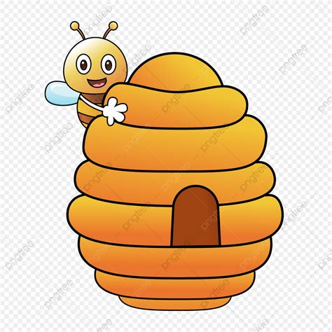 मधुमक्खी के छत्ते के साथ प्यारा मधुमक्खी Beehive क्लिपआर्ट मधुमक्खी