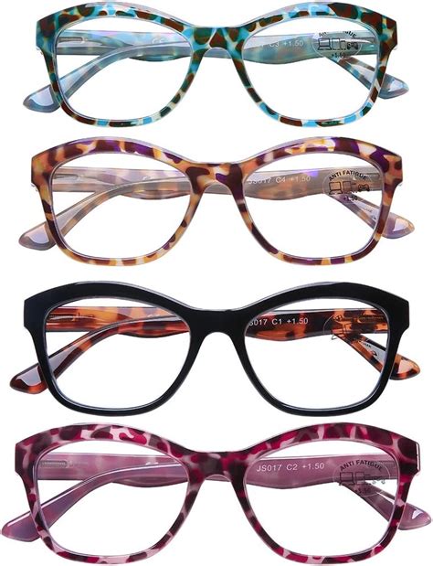 Computer Reading Glasses Blue Light Blocking 4 Pair