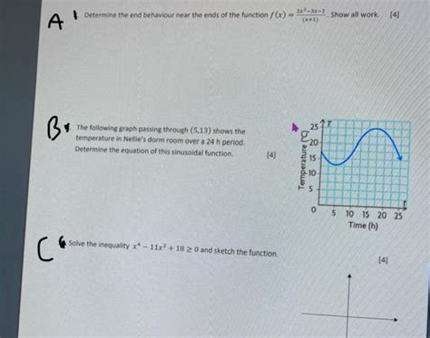 Solved A Br Determine The End Behaviour Near The Ends Of Chegg Com