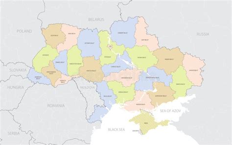 Detailed Map Of Location Of Ukraine In Europe With The Administrative