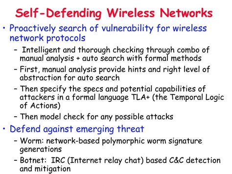 Ppt Intrusion Detection And Forensics For Self Defending Wireless Networks Powerpoint