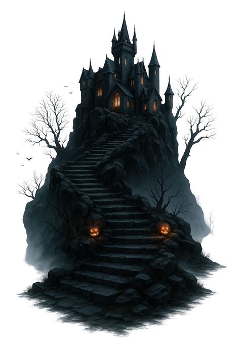 Download Ai Generated Haunted Castle Spooky Cliff Royalty Free Stock Illustration Image Pixabay