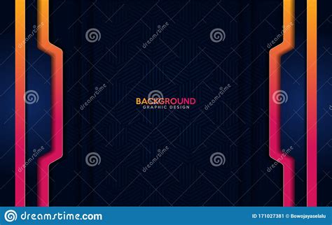 Dynamic Dark Blue Overlap Layer Background With Colorful Orange Gradient Color Abstract Vector