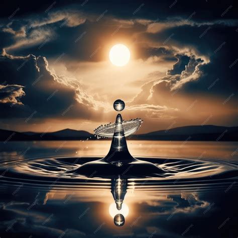 Premium Photo | Water drop about to create ripple effect