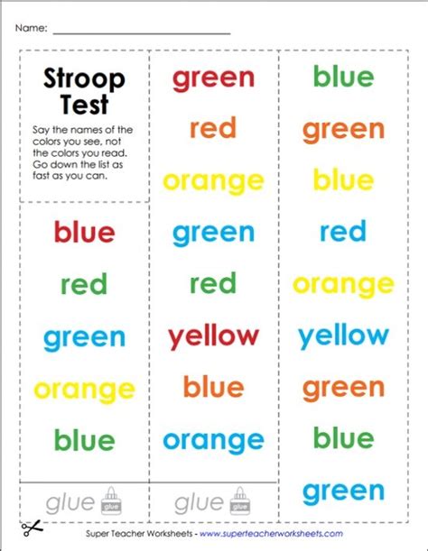 Stroop Effect Test Printable Printable New Year Banners