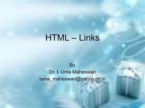 Computer Language Html Links Ppt