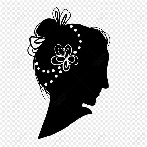 여자 일러스트 아바타 실루엣 헤어 액세서리 손바닥 창조적 Png 일러스트 무료 다운로드 Lovepik
