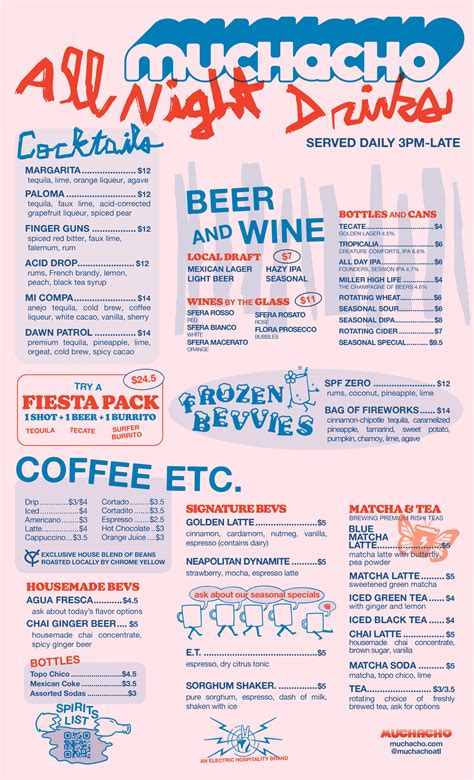 Menus — Muchacho