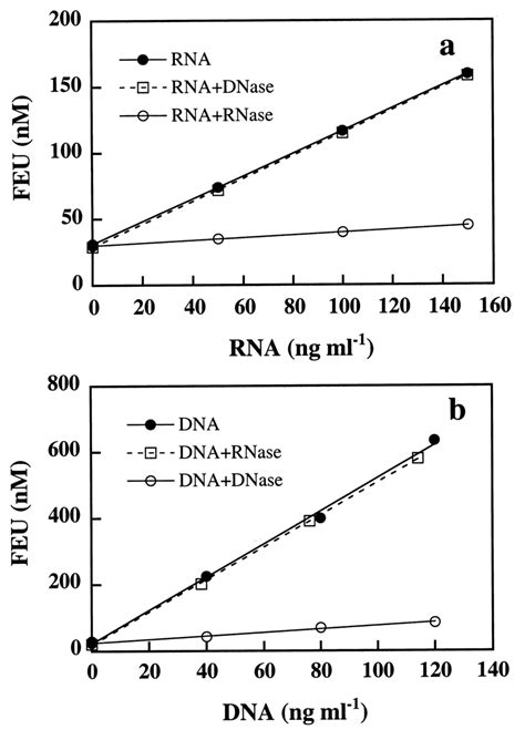 Rna A And Dna B Standard Curves Run Alone And In The Presence Of Download Scientific