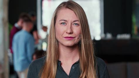 Portrait Of Serious Attractive Successful Young Caucasian Blonde Boss