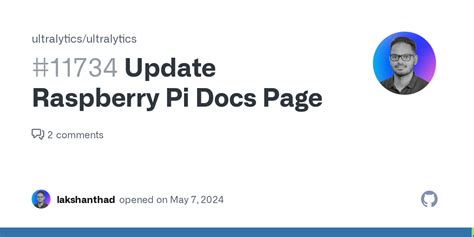 Update Raspberry Pi Docs Page · Issue 11734 · Ultralyticsultralytics