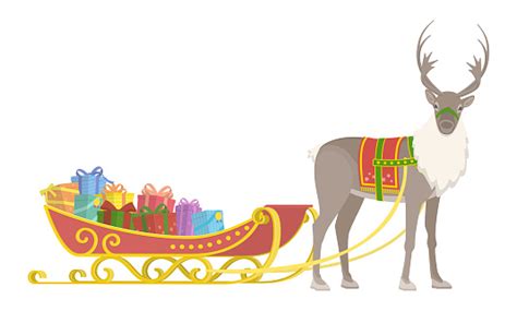 Ilustración De Ilustración Vectorial De Trineo Navideño De Santa Claus