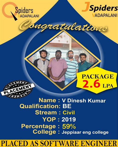 Congratulations 👏v Dinesh Qspiders Chennai Vadapalani