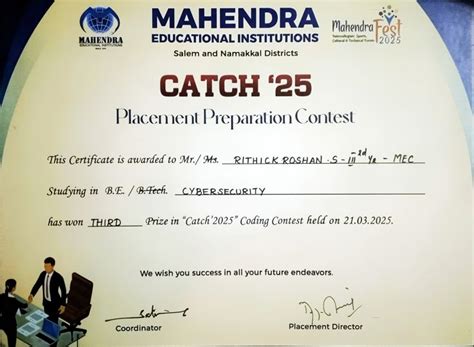 🏆 Secured 3rd Place In Catch 25 Coding Contest Rithickroshan S