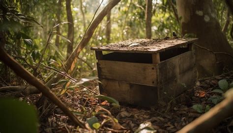 Premium AI Image Healthy Honey Bee Colony Pollinates Organic Plant In Rural Forest Generated