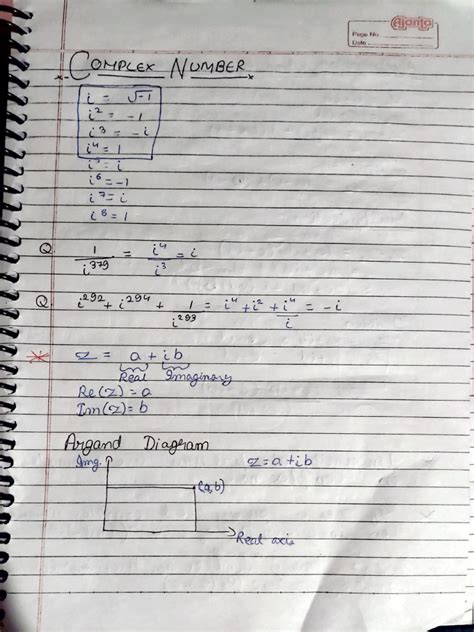 Complex Numbers Notes Pdf
