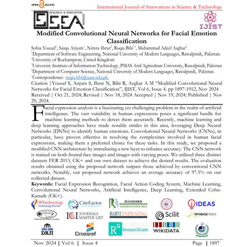 Pdf Modified Convolutional Neural Networks For Facial Emotion