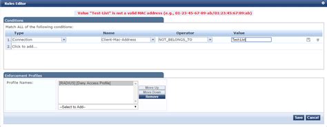 Clearpass Rule For Checking Static Host List Security