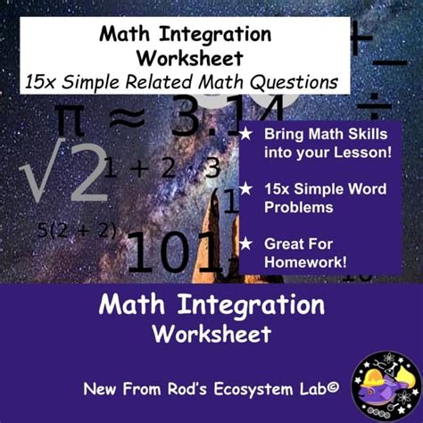 Earths Moon Math Connections Worksheet W Answer Key By Rods Ecosystem Lab
