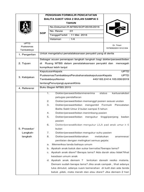 Sop Pengisian Form Mtbs Pdf