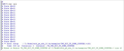 2 bit up down counter in modelsim using verilog
